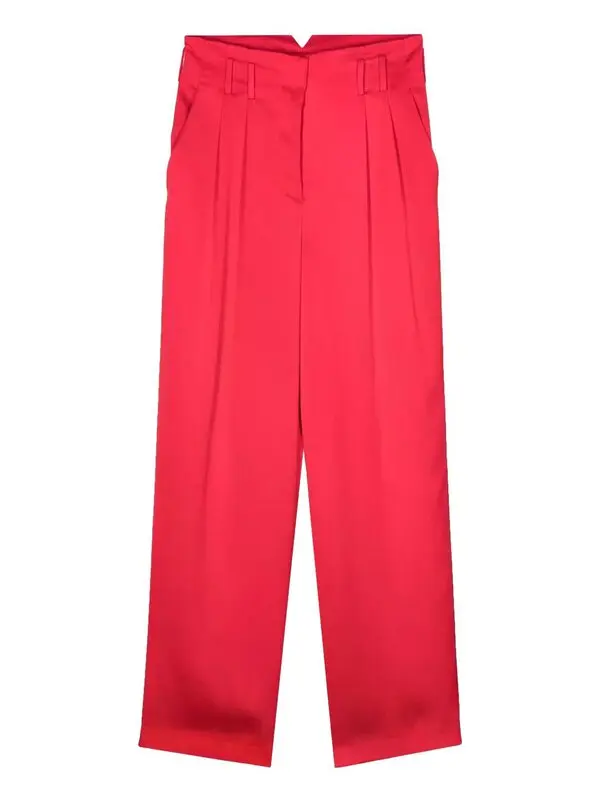 GENNY Straight-leg Satin Trousers - Red