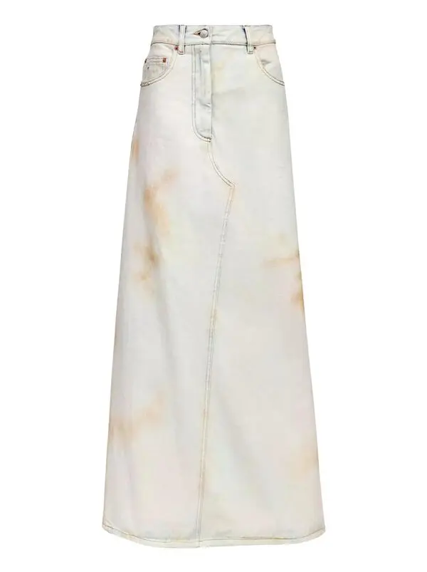 MAISON MARGIELA Logo-patch Midi Skirt - Blue