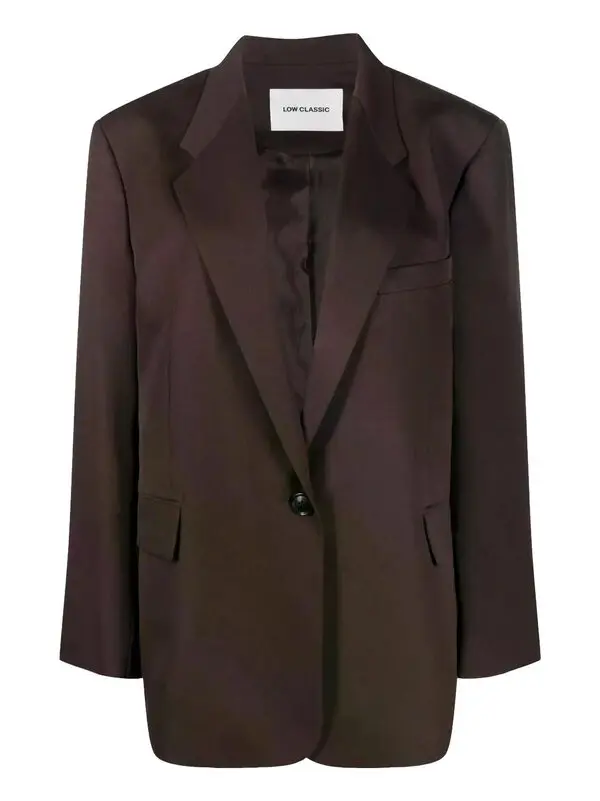 LOW CLASSIC Oversized Single-breasted Blazer - Neutrals