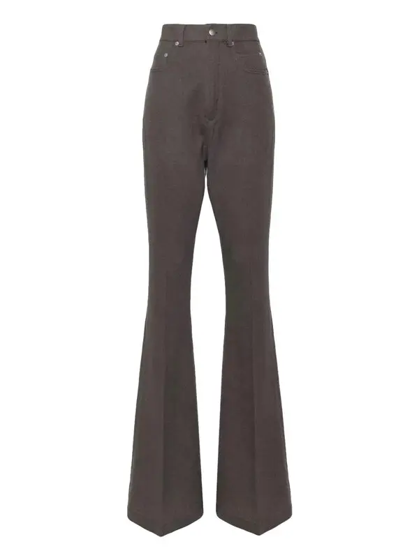 Rick Owens Pressed-crease High-waist Trousers - Brown