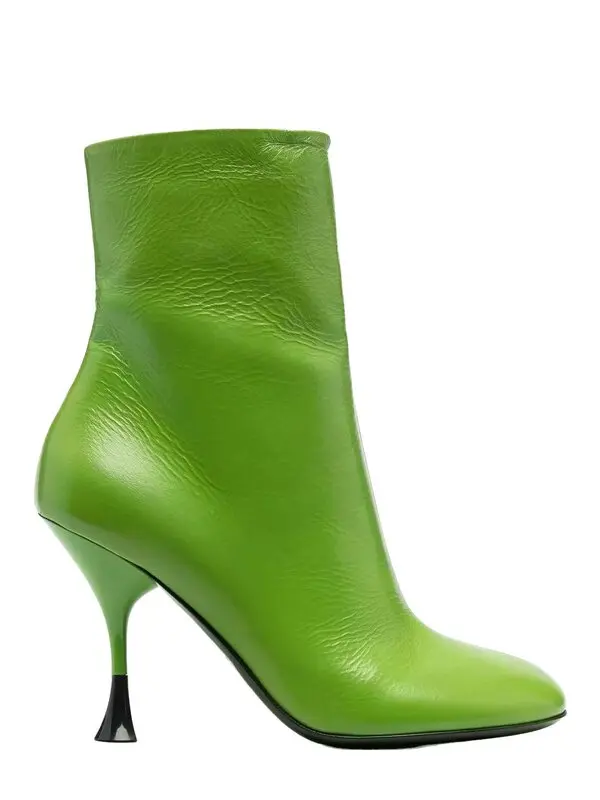 3JUIN Ankle-length Boots With Side Zip And High Heel - Green