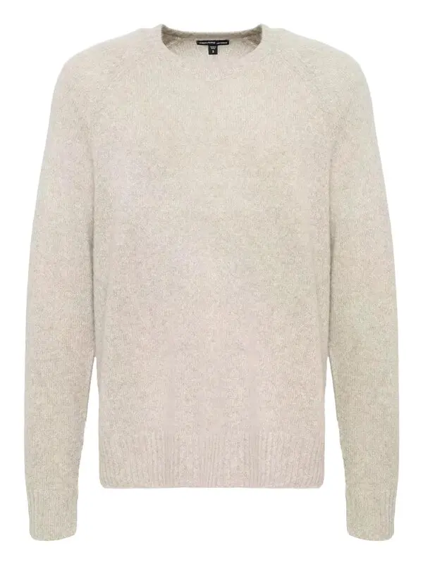 JAMES PERSE Lightweight Textured Cashmere Crewneck - Neutrals