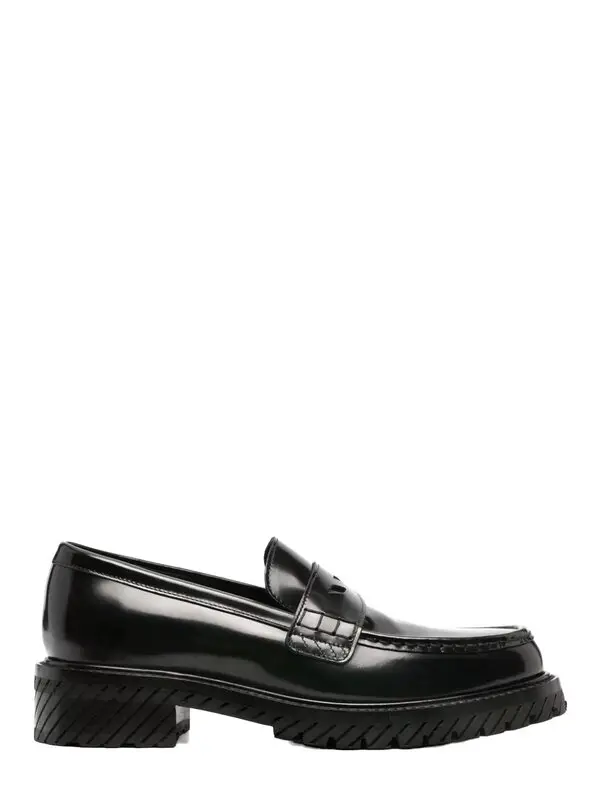 Off-White Chunky-sole Leather Loafers - Black