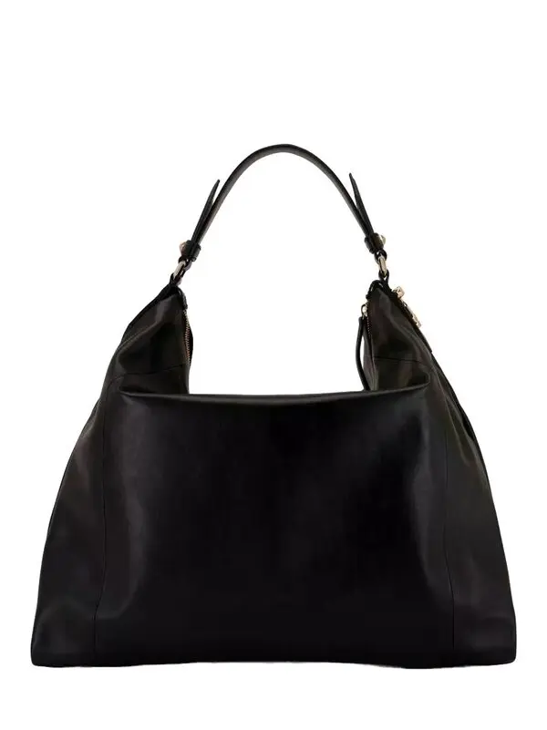 JIMMY CHOO Ana Hobo Leather Shoulder Bag - Black