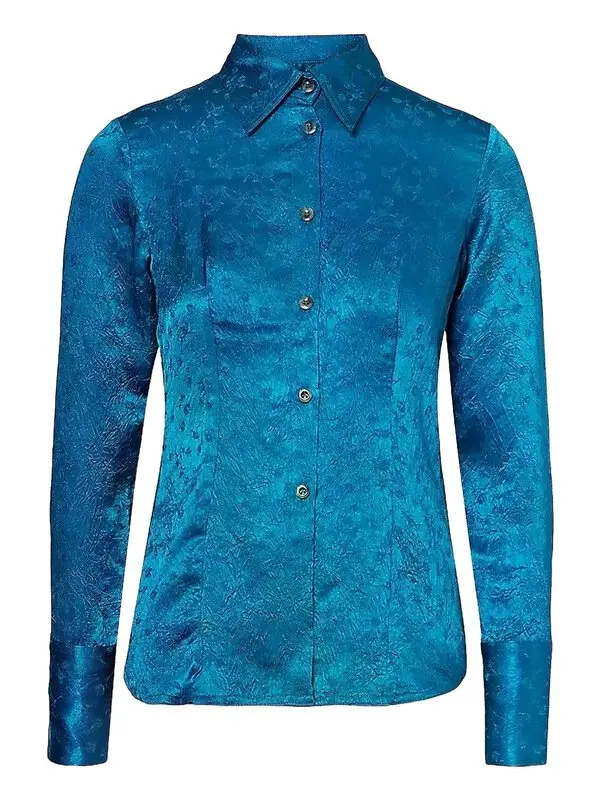 SONG FOR THE MUTE Crinkled-finish Shirt - Blue
