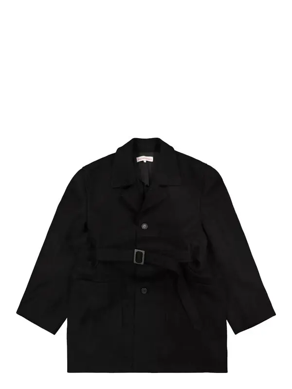 WALTER VAN BEIRENDONCK Belted Wool Tunnel Coat - Black