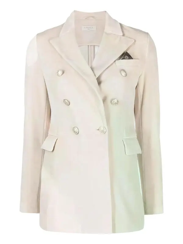 CIRCOLO 1901 Double-breasted Peak Lapel Blazer - Neutrals