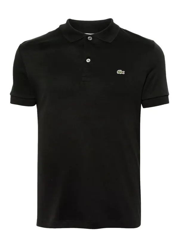 Lacoste Logo-patch Jersey Polo Shirt - Black