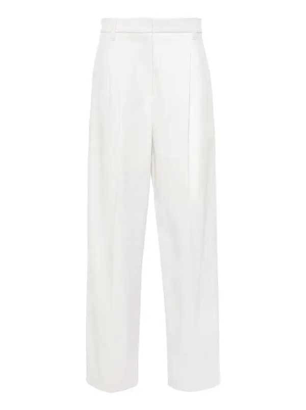 Brunello Cucinelli Pleat-detail Straight-leg Trousers - Neutrals