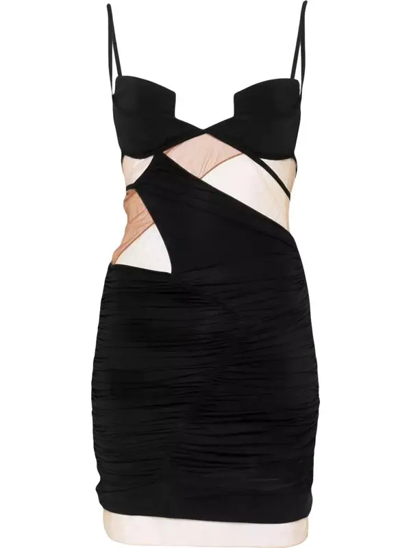 NENSI DOJAKA Sheer-panels Mini Dress - Black