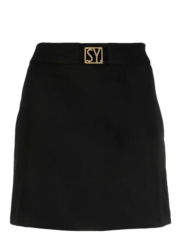 Seventy Logo-plaque A-line Miniskirt - Black