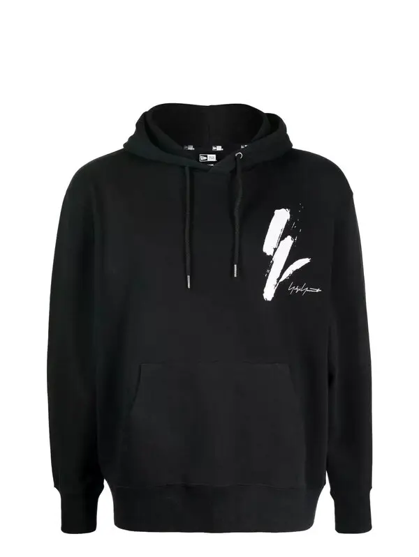Yohji Yamamoto Logo-print Cotton Hoodie - Black