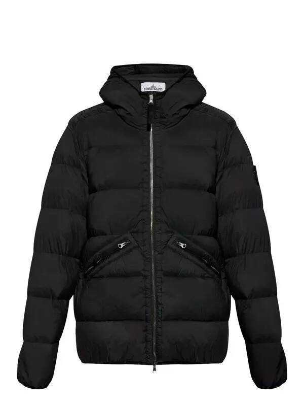 Stone Island Hooded Puffer Jacket - Black