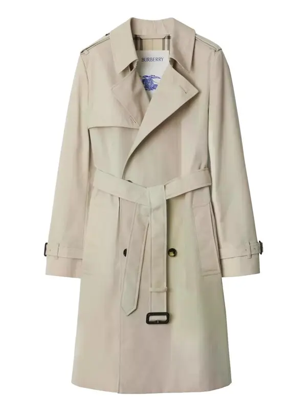 Burberry Twill Weave Midi Trench Coat - Neutrals
