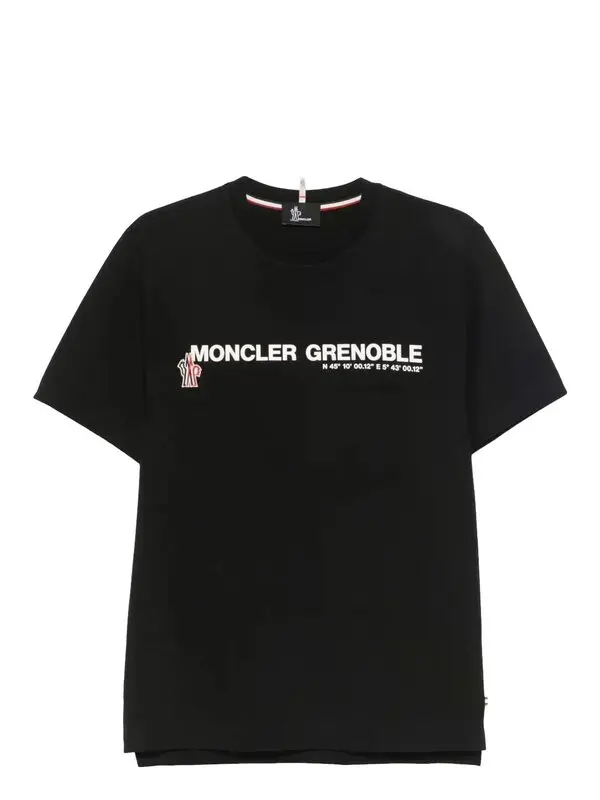Moncler Graphic-print Crew-neck T-shirt - Black