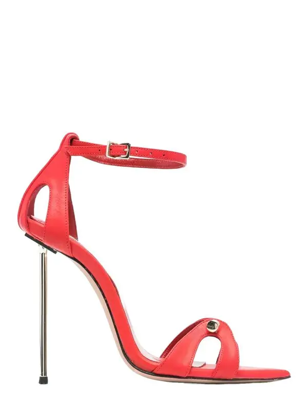 HARDOT 100mm Leather Sandals - Red