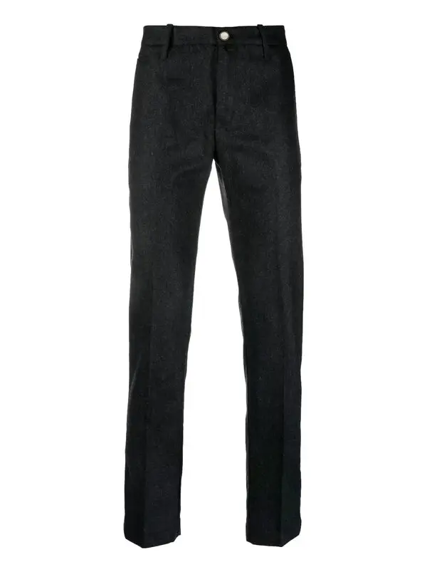 Jacob Cohen Mélange-effect Tailored Cotton Trousers - Grey