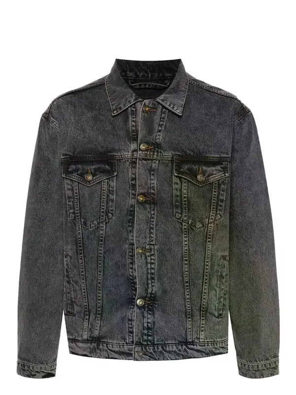 Y/project Logo-patch Denim Jacket - Grey