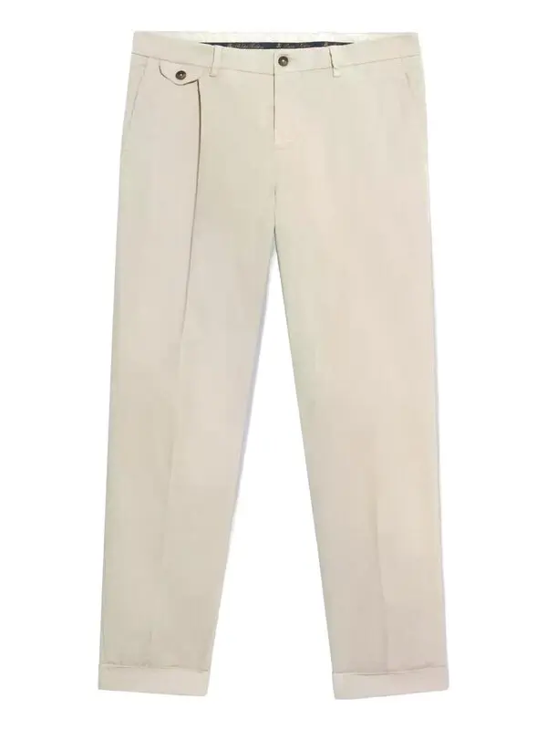 Brooks Brothers Pleat-detail Cotton Chinos - Neutrals