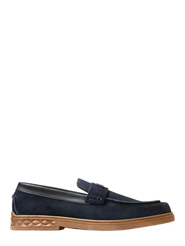 JIMMY CHOO Josh Driver Suede Penny Loafers - Blue