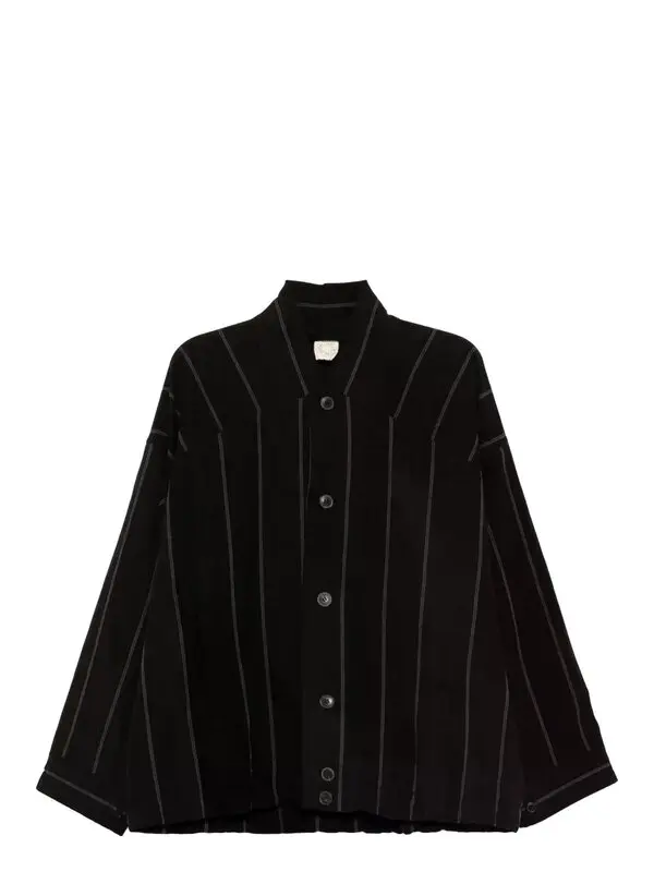 JAN JAN VAN ESSCHE Striped Linen-cotton Jacket - Black