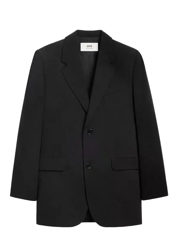 AMI Paris Single-breasted Virgin Wool Blazer - Black