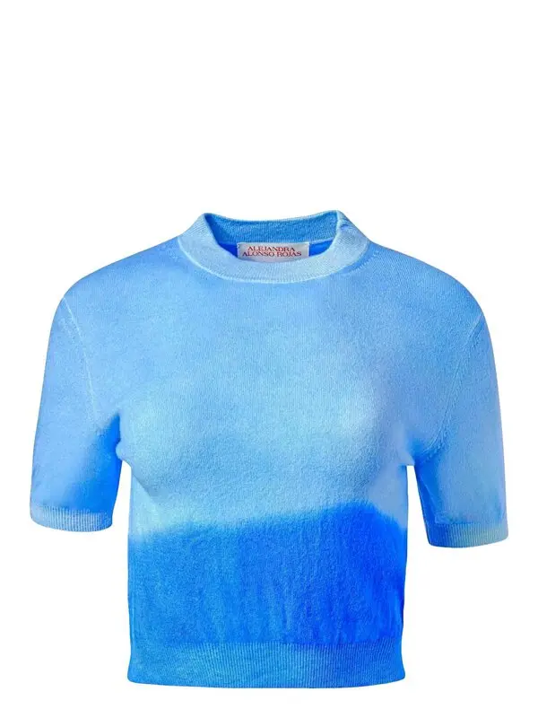 Alejandra Alonso Rojas Short-sleeved Cashmere T-shirt - Blue