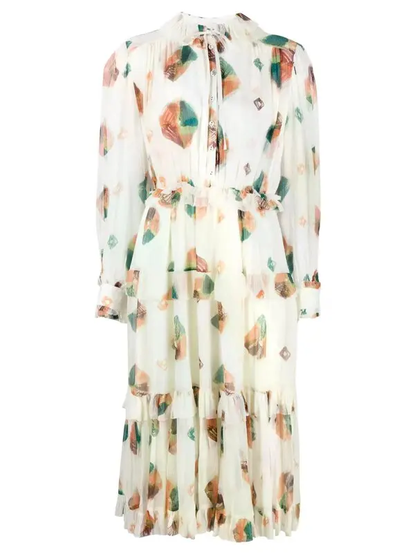 Ulla Johnson Reina Chiffon Midi Dress - Neutrals
