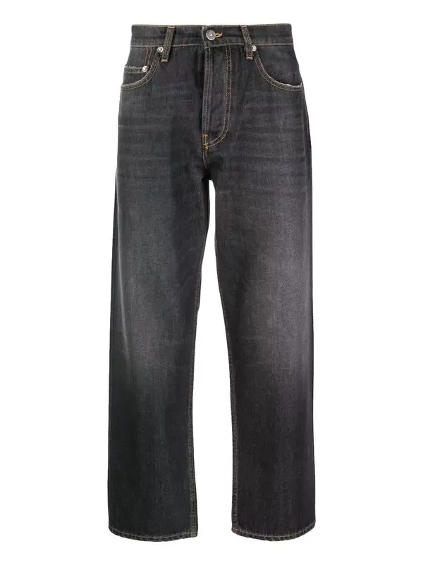 GOLDEN GOOSE Logo-patch Cropped Jeans - Black