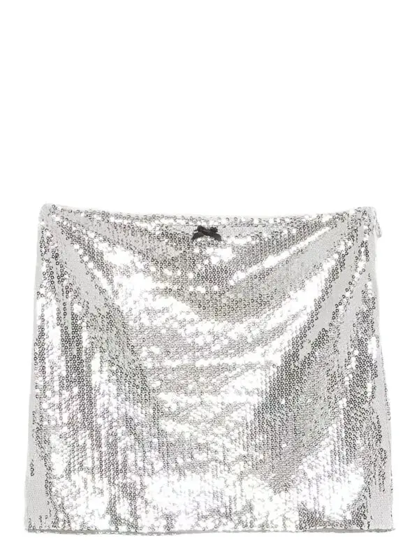 ROTATE BY BIRGER CHRISTENSEN Sequin-embellished Mini Skirt - Silver