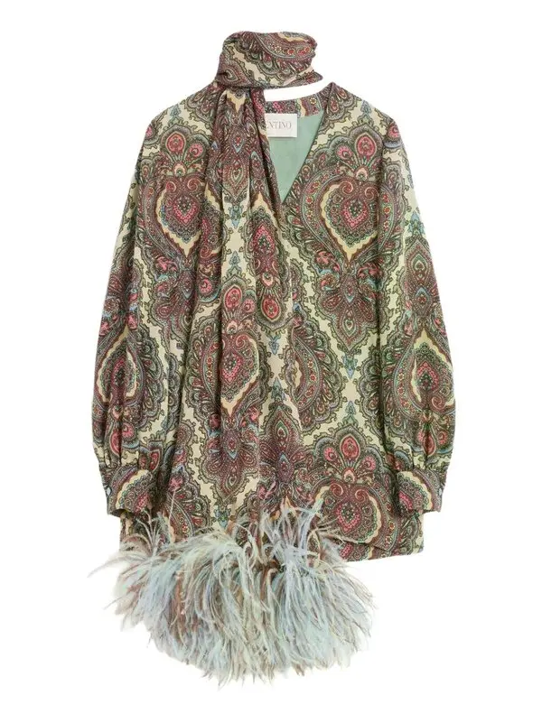 Valentino Garavani Voyage Imaginaire Cashmere-print Blouse - Neutrals