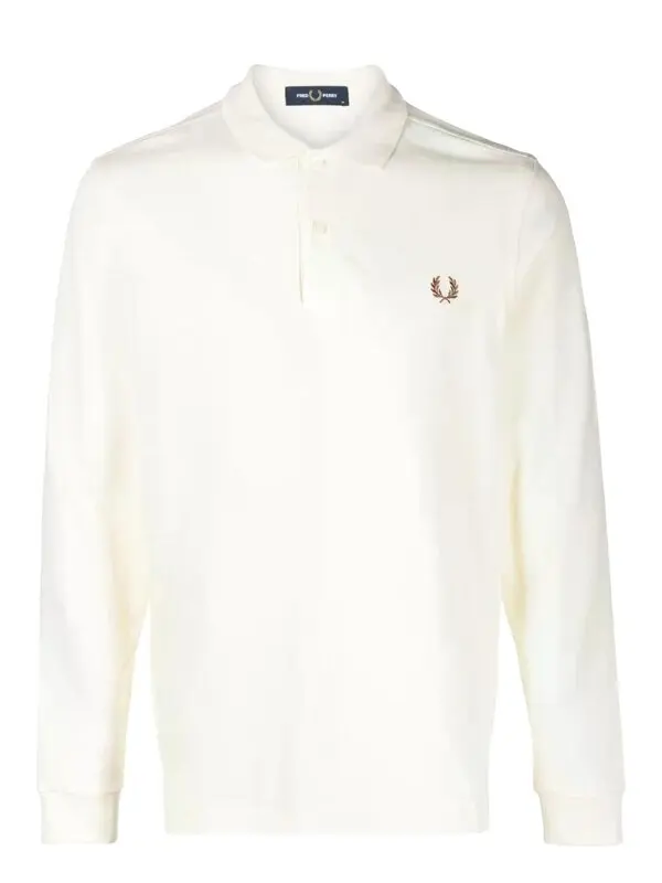 Fred Perry Logo-embroidered Cotton Polo Shirt - Neutrals
