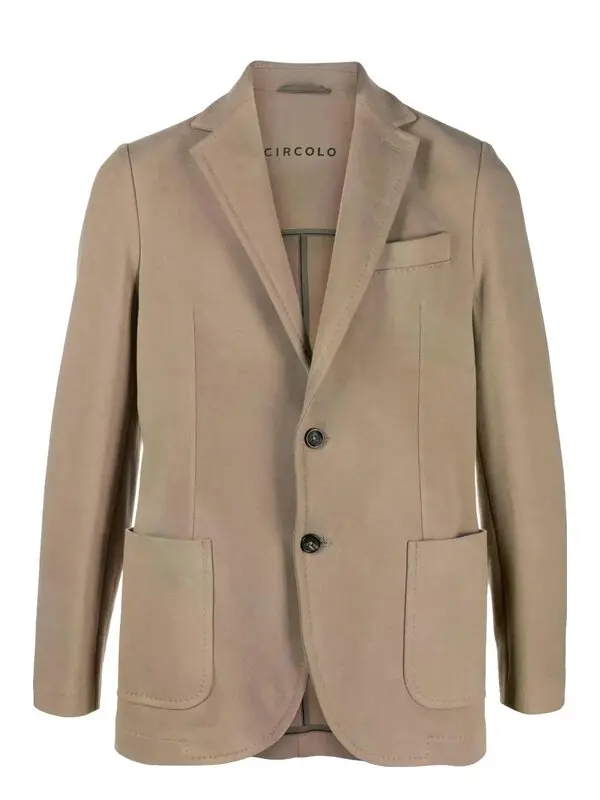 CIRCOLO 1901 Single-breasted Cotton-blend Jersey Blazer - Neutrals