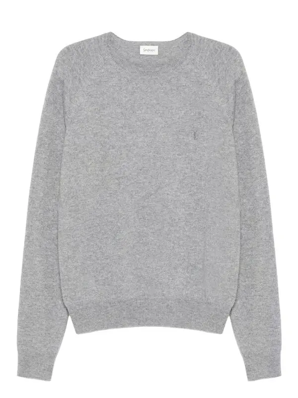 Saint Laurent Cassandre Cashmere Sweater - Grey