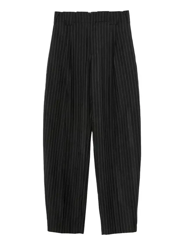MUGLER Pleated Wide-leg Trousers - Grey