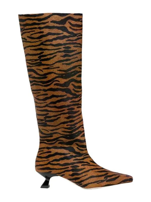 REJINA PYO Pillar 40mm Leather Boots - Brown