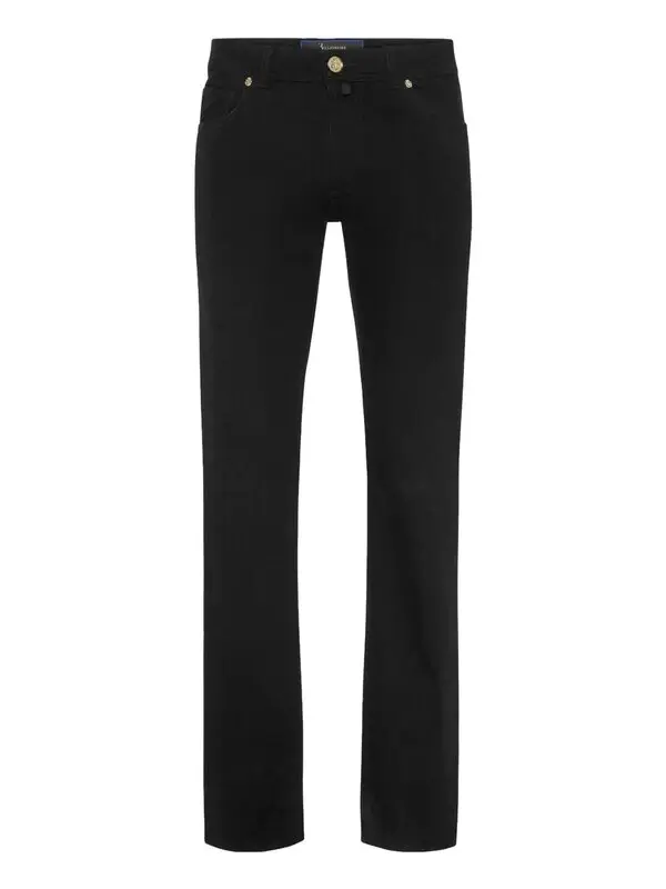 BILLIONAIRE Five-pocket Straight-leg Jeans With Logo Patch - Black