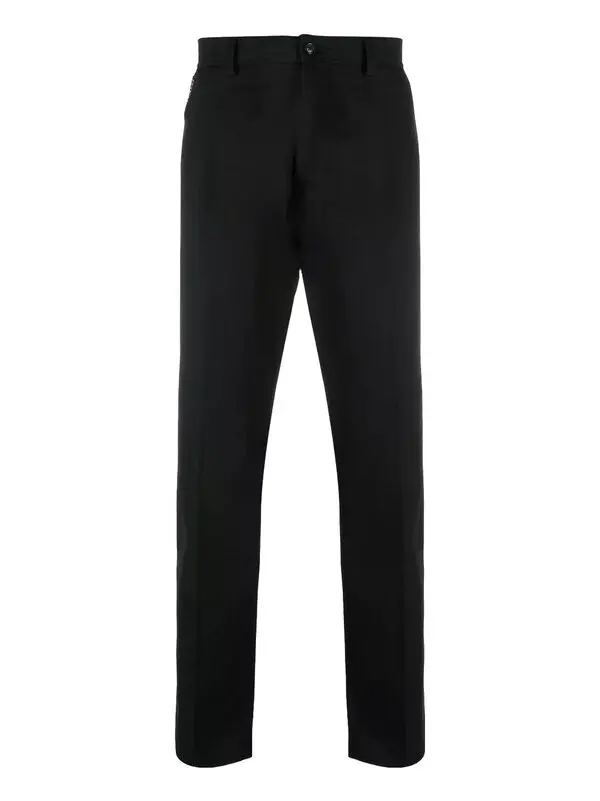 Roberto Cavalli Logo-patch Straight-leg Trousers - Black