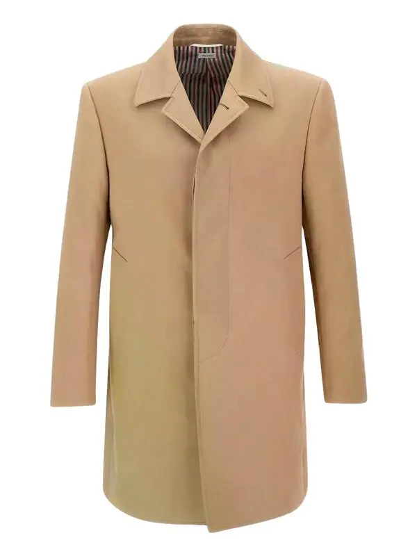 Thom Browne Mac Bal Collar Overcoat - Neutrals