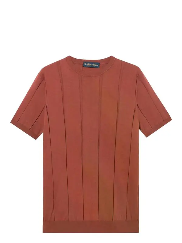 Brooks Brothers Cotton Ribbed T-shirt - Brown