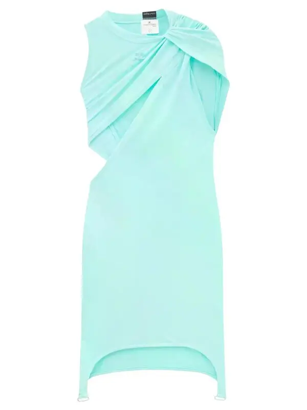 COURREGES Cut-out Gathered Mini Dress - Blue