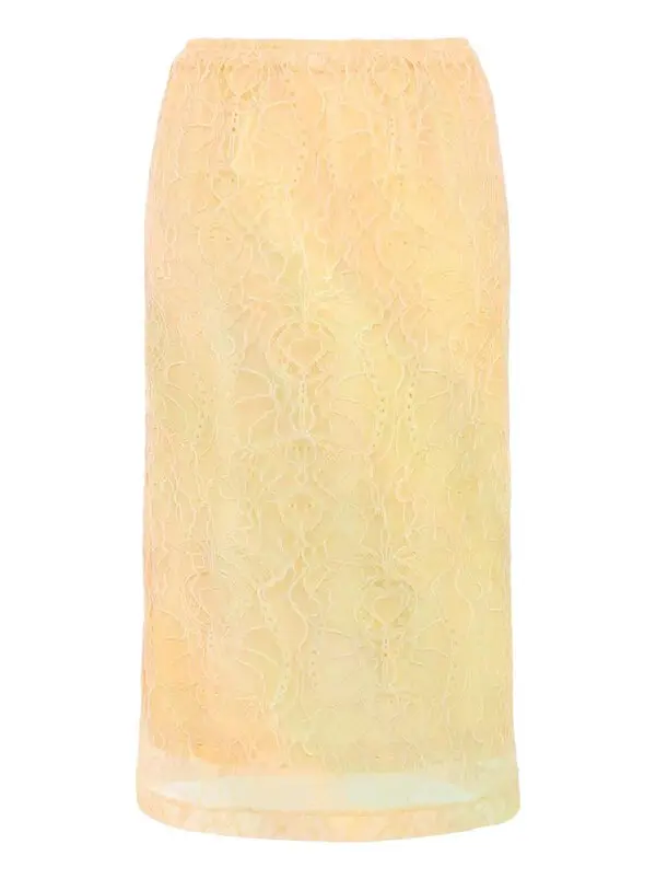 Fabiana Filippi Mesh-design Midi Skirt - Orange