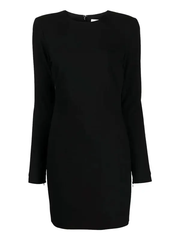 Victoria Beckham Crepe Virgin-wool Blend Minidress - Black