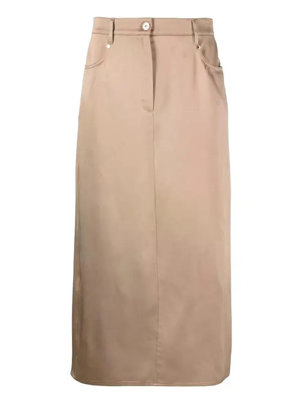 Brunello Cucinelli Straight-cut Midi Skirt - Brown