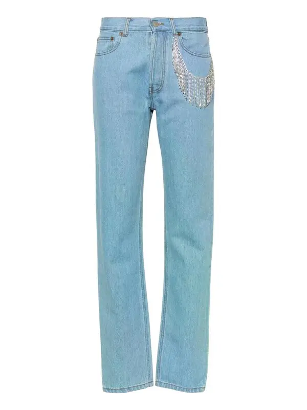 FORTE DEI MARMI COUTURE Crystal-embellished Straight-leg Jeans - Blue