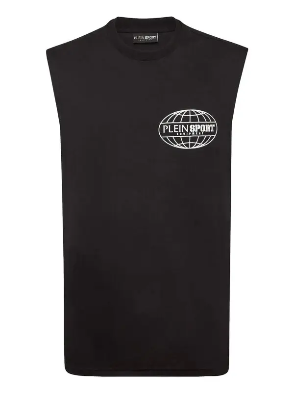 PLEIN SPORT Logo Print Sleeveless T-shirt - Black
