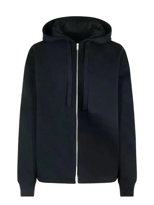 JIL SANDER Zipped Drawstring Hoodie - Black