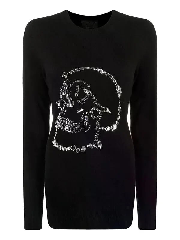 Philipp Plein Embellished Skull Jumper - Black