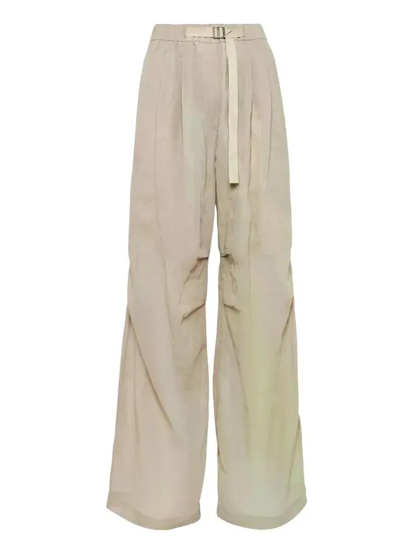 Brunello Cucinelli Belted Cotton-organza Trousers - Neutrals