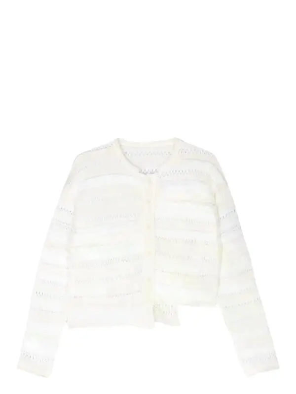 Y’s Asymmetric Hem Knitted Cardigan - Neutrals